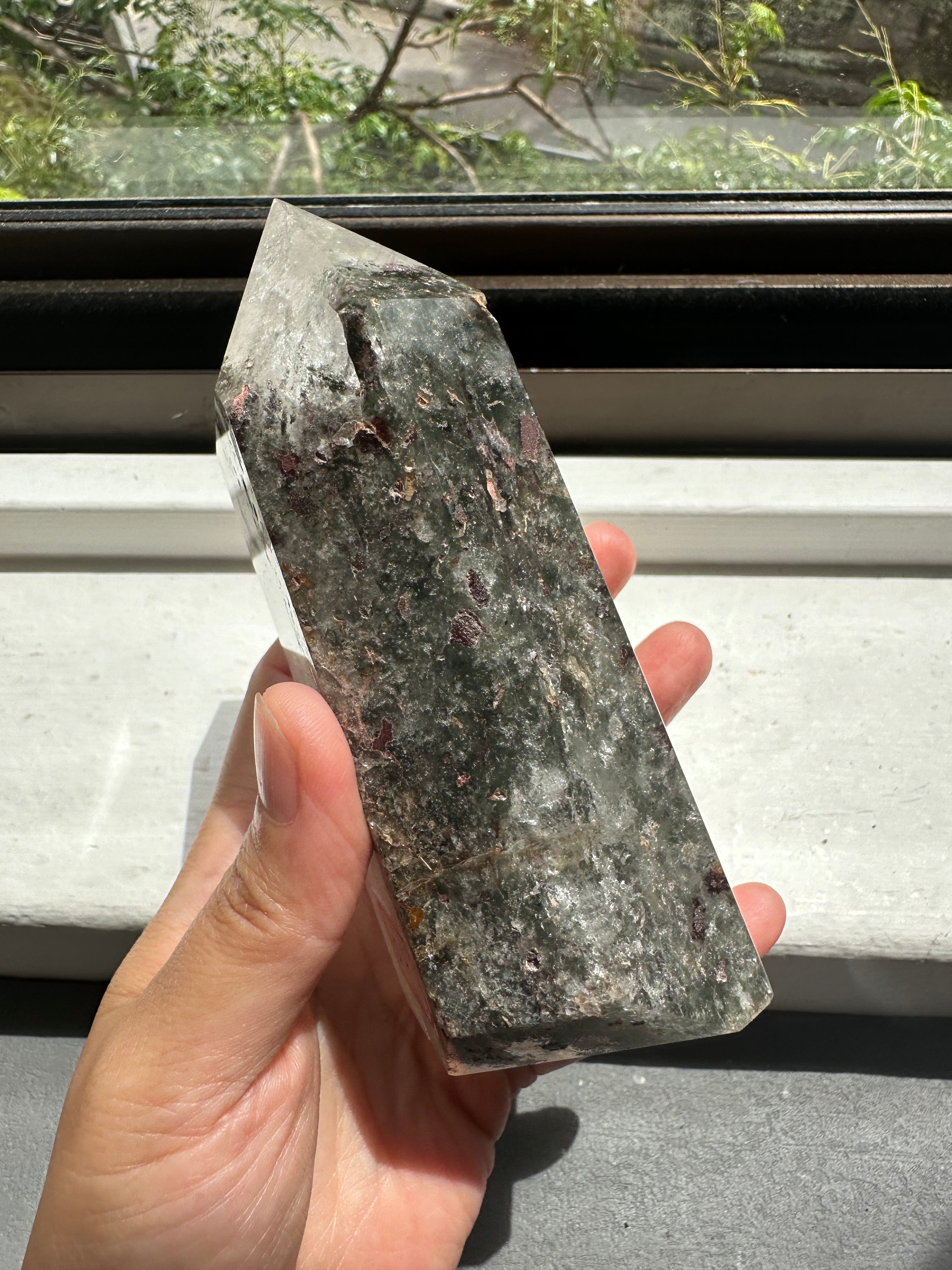 Rare Natural Garden Quartz tower garden quartz point Lodolite tower Sc ...