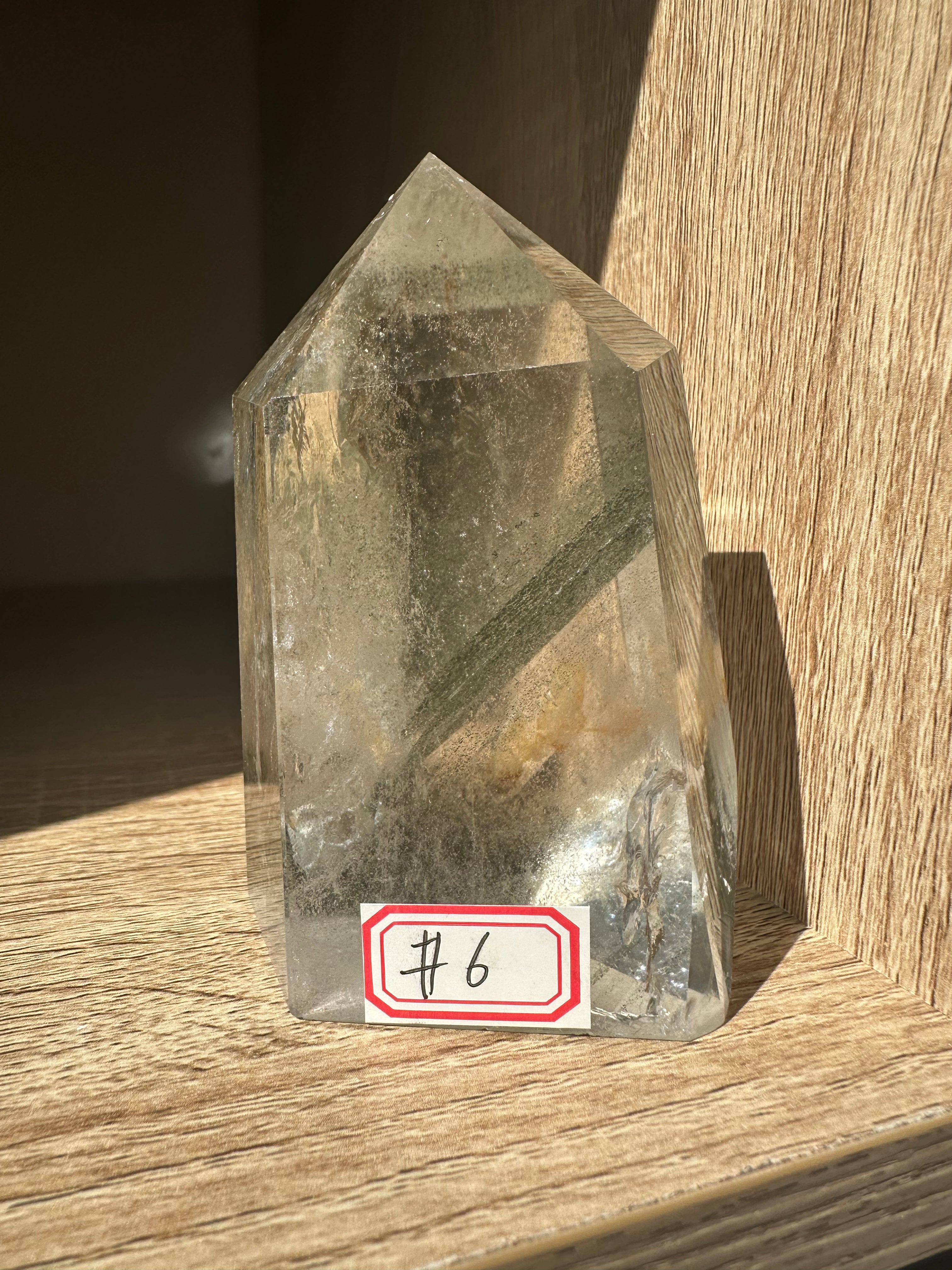 Rare Natural Garden Quartz Tower | Lodolite Crystal Point with Rainbow ...