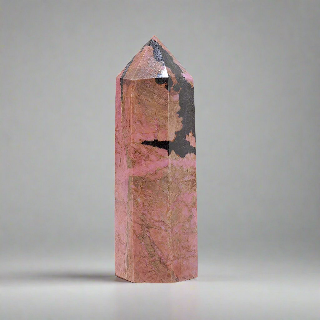 Rhodonite Crystal Obelisk Tower Point 10cm x 3cm – Emotional Healing ...