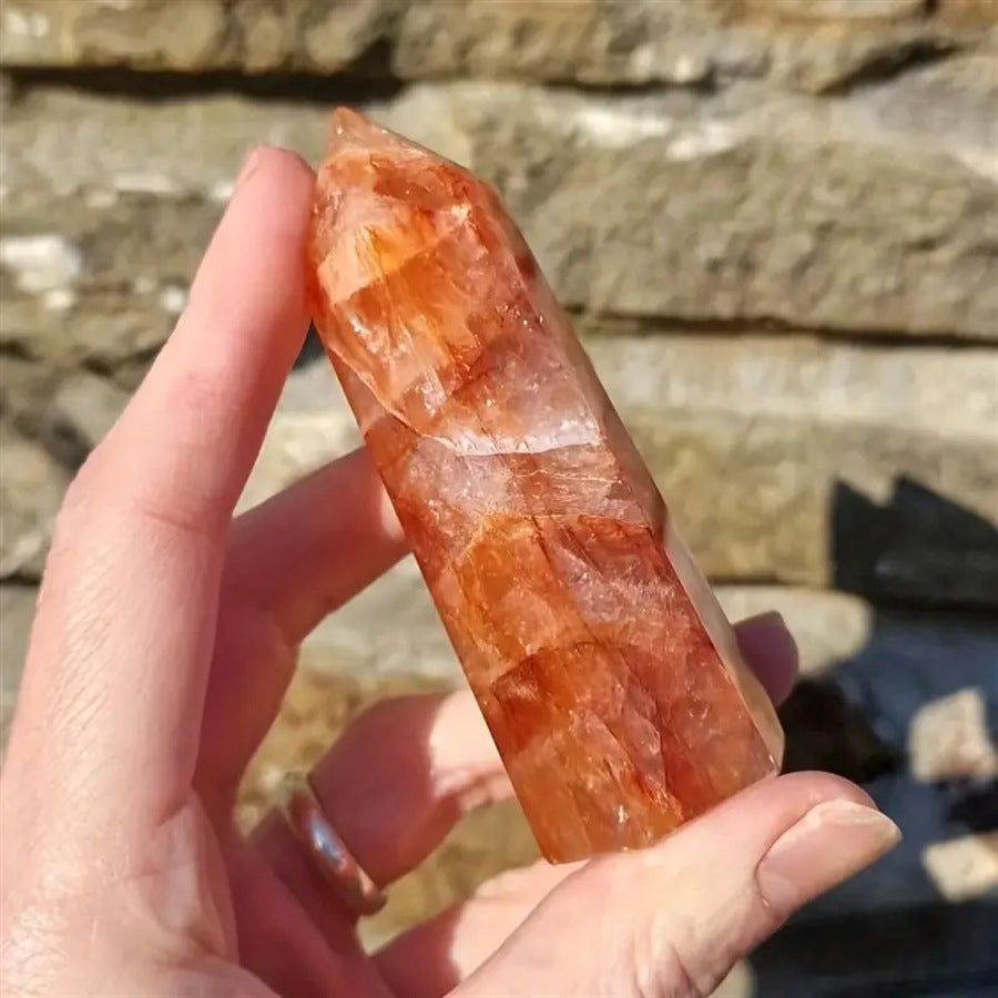 Fire Quartz Tower - Energizing Crystal Point for Vitality and Passion ...