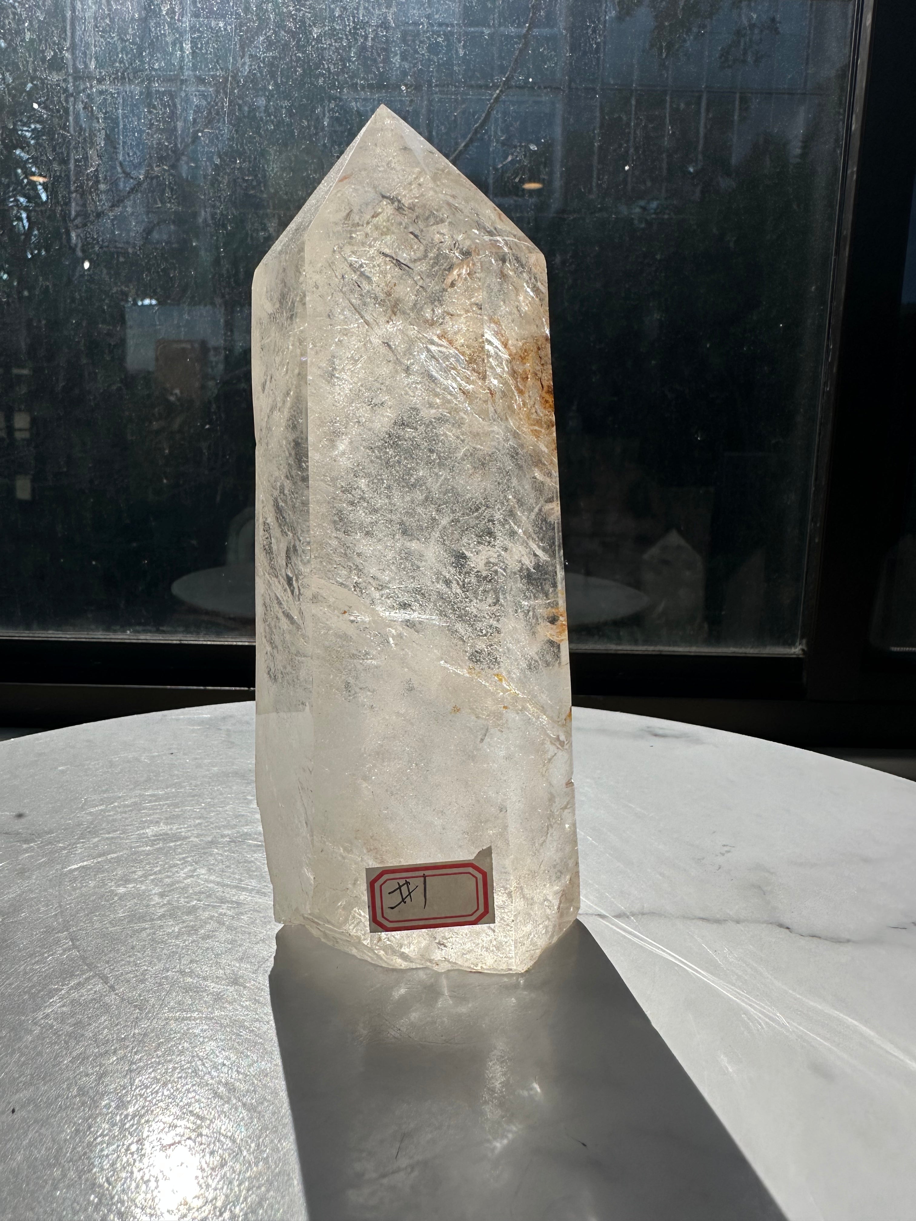 Extra Large Clear Quartz Tower with Rainbows | High-Grade Master Heale ...
