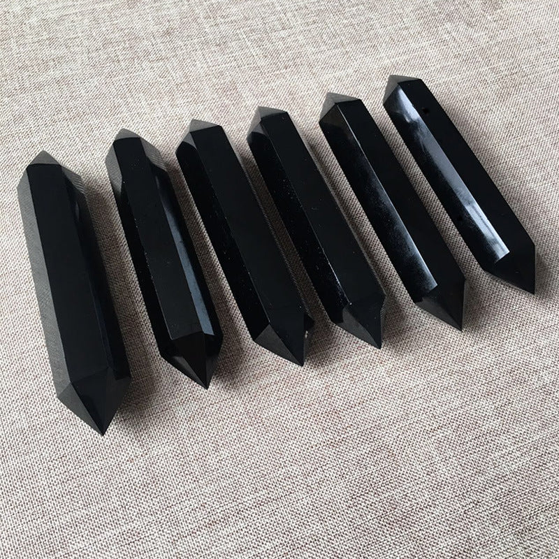 Buy Double Terminated Point Black Obsidian Crystal for Protection and ...